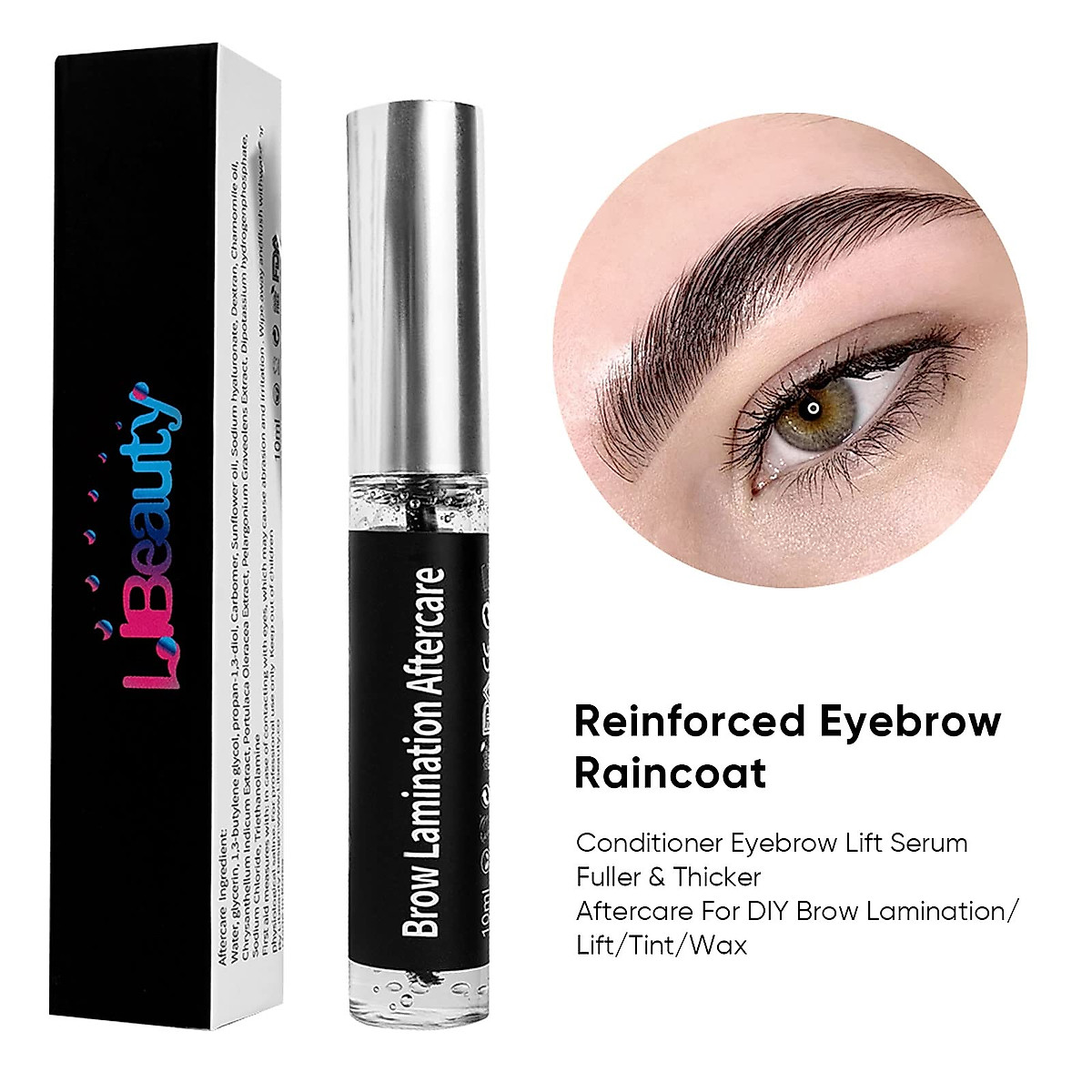 Libeauty Mini Eyebrow Lamination Kit,Long-lasting Fuller Brow Volume,Apply to DIY Eyebrow Perming at Home or Professional Salon with Eyebrows Raincoat Care Solution