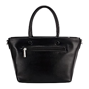 DAVID JONES Women Fashion Checker Print Structure Handbag Small Party Satchel Tote Bag with Crossbody - Black