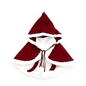 NW Warm Soft Velvet Cape Cat Costume, Pet Dog Santa Clothes Cloak,Puppy Xmas Claus Costumes Apparel Party Clothing Cape Adjustable Ribbon Dog Costume Large Sized Dog (S)