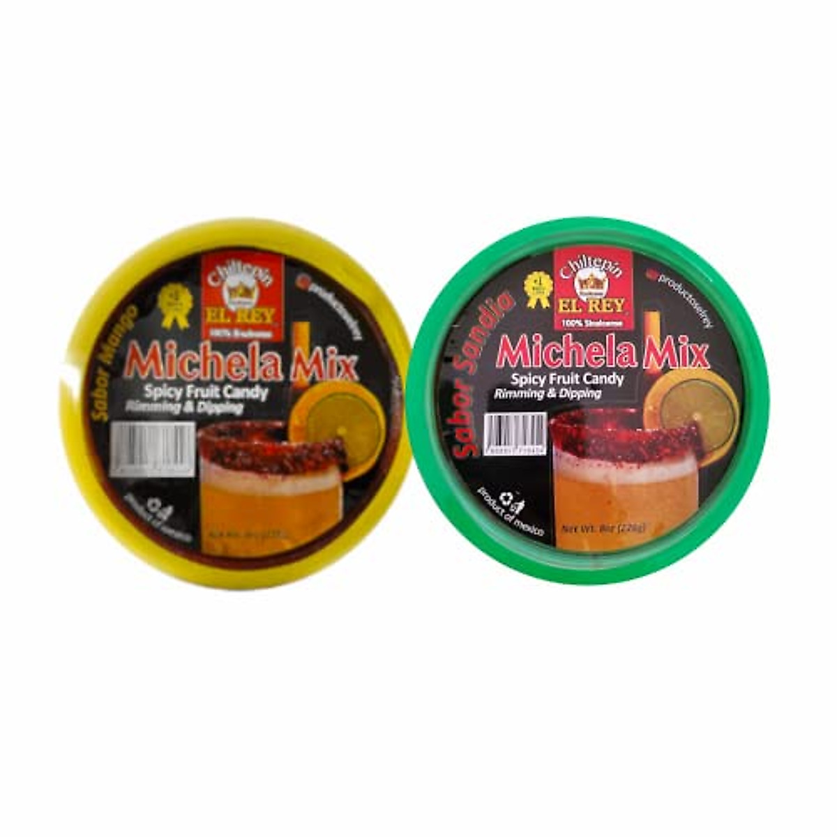 Michela Mix 2 Pack michelada Rimmer, Rimming Dip, Michelada and Fruit Dip, Chiltepin El Rey (Watermelon & Mango)