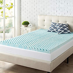 ZINUS 1.5/2/3/4-inch Swirl Gel Cooling Memory Foam Mattress Topper, Cooling Airflow Design, CertiPUR-US Certified (3 in, Twin)