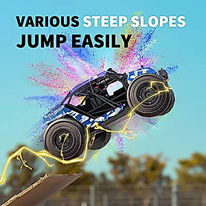 PHOUPHO Remote Control Car 1:16 Scale 45Km/h 4WD RC Car, Drift Off-Road High Speed Remote Control Monster Trcuk with Two Rechargeable Batteries, Hobbyist Grade for Adults, Toy Gift for Boys Girls