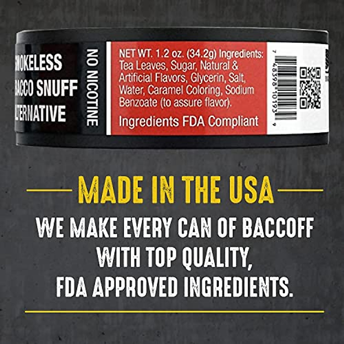 BaccOff, Original Fine Cut, Premium Tobacco Free, Nicotine Free Snuff Alternative (10 Cans)