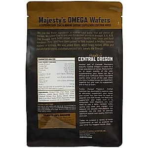 Majesty's Omega Wafers - Superior Horse / Equine Skin, Coat, and Immune Support Supplement - Omega 3, 6, 9, and Biotin - 60 Count (2 Month Supply)