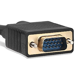 mxtechnic VGA Splitter Cable 1 Male to 2 Female Adapter Monitor Y Splitter Cable 25cm Black Can't Connect Two at The Same time (1Pack)