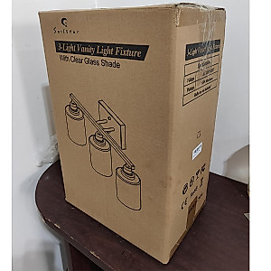 Sailstar Bathroom Light Fixtures 3 Light, Anti-Rust Matte Black Bathroom Lights Over Mirror, Modern Vanity Lights with Frosted Glass Shade, Vanity Lighting Fixtures