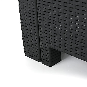 Christopher Knight Home Jacksonville Outdoor Faux Wicker Rattan Style Chat Set with Water Resistant Cushions, 4-Pcs Set, Charcoal / Light Grey