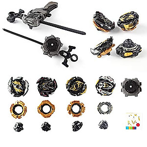ROKK NOW Metal Fury Bey Battle Burst Gyro Attack with Starter Battle Arena, Launchers & Includes 4 Bay Battling Metal Gyro Bey Battle Top Blades for Adults, Boys & Girls