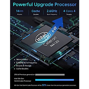 AWOW Mini PC Intel Celeron N4120 8GB RAM 256GB M.2 SSD, Mini Desktop Computer Support 4K UHD, Dual WiFi, HDMI, BT 4.2 for Business Home Office