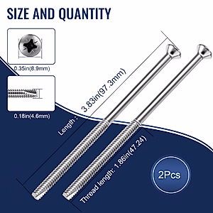 RP12630 Longer Escutcheon Trim Screws Replacement for Delta Faucet, Shower Trim Screws for Valves Roughed-in Too Deep, Faucet Repair Parts for Delta Classic Tub/Shower System, 2 Pack