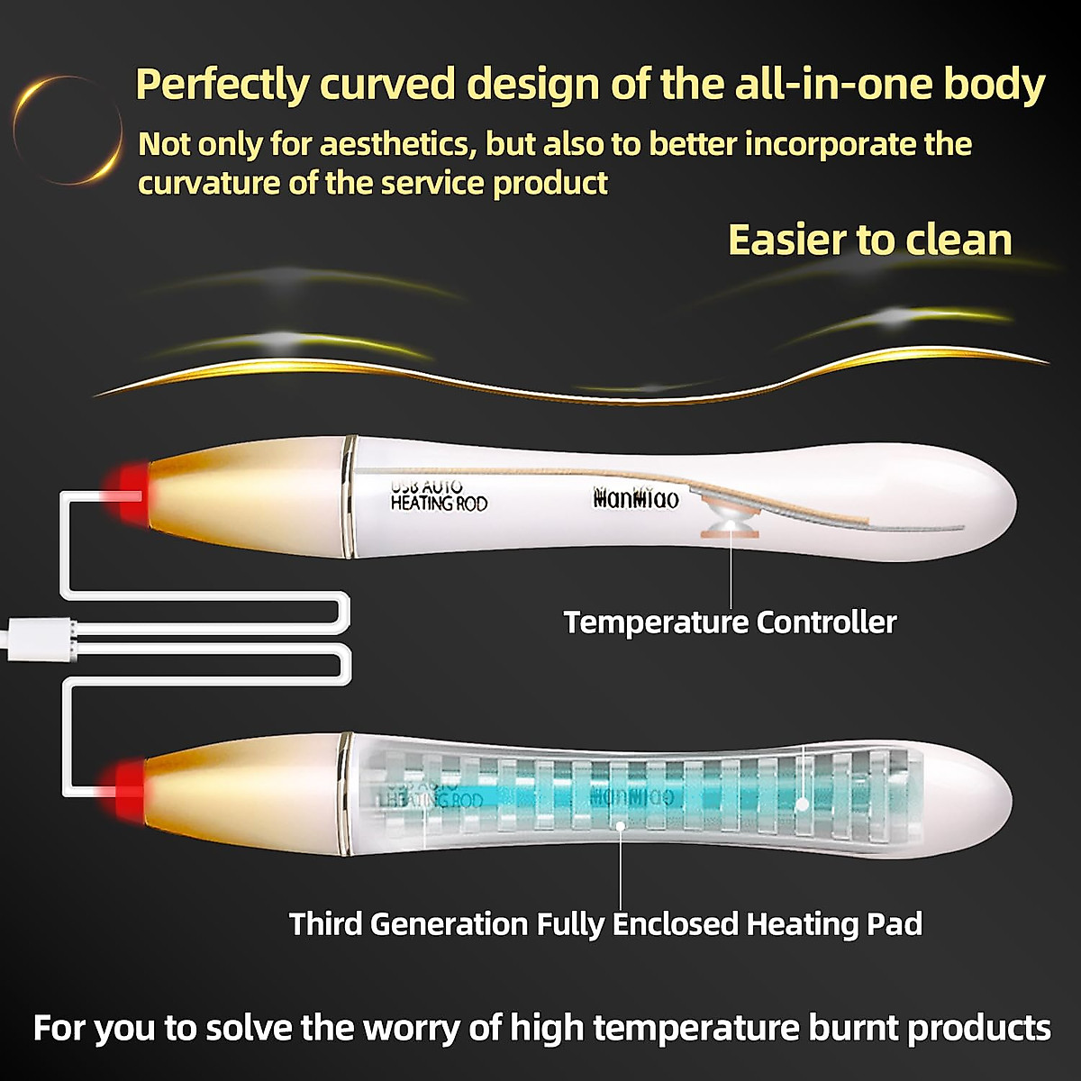 Heating Stick LED Indicator Light Heating Stick Heating Stick Dual Head Toy Heating Stick Warming Stick Heating Meat Stick USB Hand Warmer 42℃ Auto Control + 4 Pcs Drying Stick Dryer