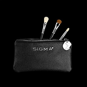 Sigma Beauty Glam 'N Go Mini Eye Brush Set, 3 Brushes and Beauty Bag