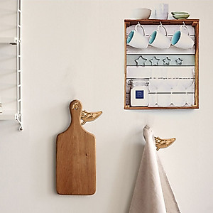 ALIWINER Gold Cute Whale Hooks Hanging Wall Mounted Hooks Set Decorative Hook Wall Hanger for Robe Set of 3