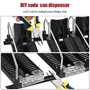 Jahy2Tech 5 Rows Soda Can Organizer for Refrigerator Automatic Pusher Glide Holds up to 30 Cans Self Pushing Drink Organizer Black