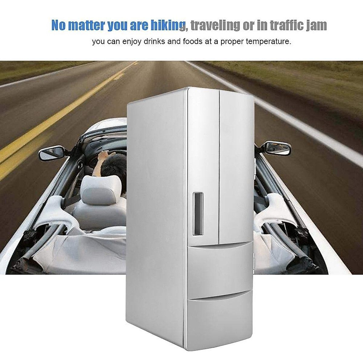 hong Versatile Insulation Mini Fridge Freezer, USB Frideg Small Fridge Freezer, for Home Car Boat or
