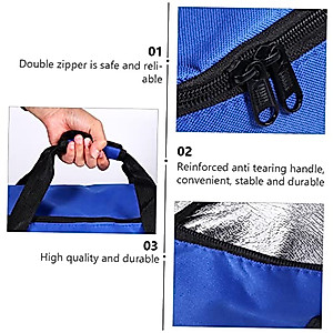 INOOMP Insulated Bag Collapsible Basket Coffee Cooler Outdoor Basket Food Delivery Backpack Beverage Delivery Carrier Insulated Shopping Bags Lunch Insulated Bag Food Delivery Bag Blue