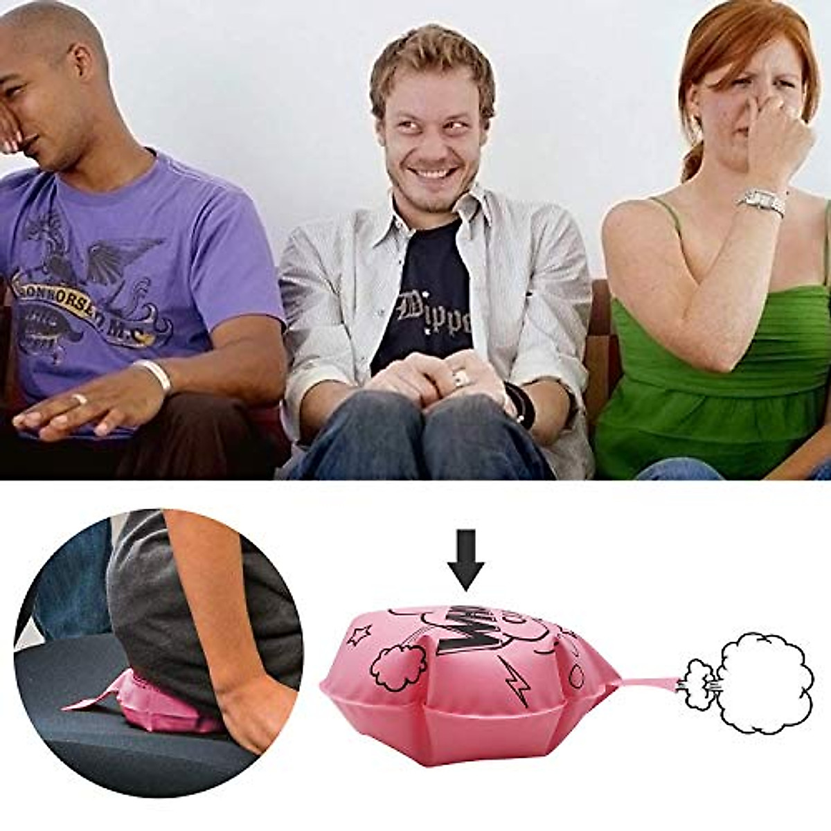 YUESUO [3 Pack] No Powder Whoopee Cushion Set Woopie Cushion Party Favor Joke Ideas for [6 Inch][No Automatic Inflation][Reward][Prank Gag][Novelty Trick Joke] Gift and Toy for Kids,Boys,Girls