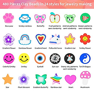 ARTDOT 1642 Pieces Clay Beads for Friendship Bracelets Making Kit, 24 Styles Jewelry Making Supplies Cute Beads Charms with Elastic String and Organizer Gifts for Teens Girls Ages 6 7 8 9 10 11 12
