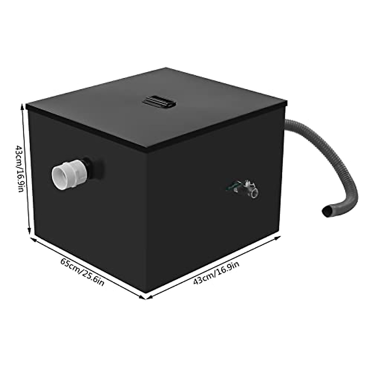 MARTEXBUY Commercial Grease Interceptor 40LB, Stainless Stee Grease Trap, Grease Interceptor Trap with Side Water Inlet, Under Sink Grease Trap for Restaurant Canteen Factory Home Kitchen