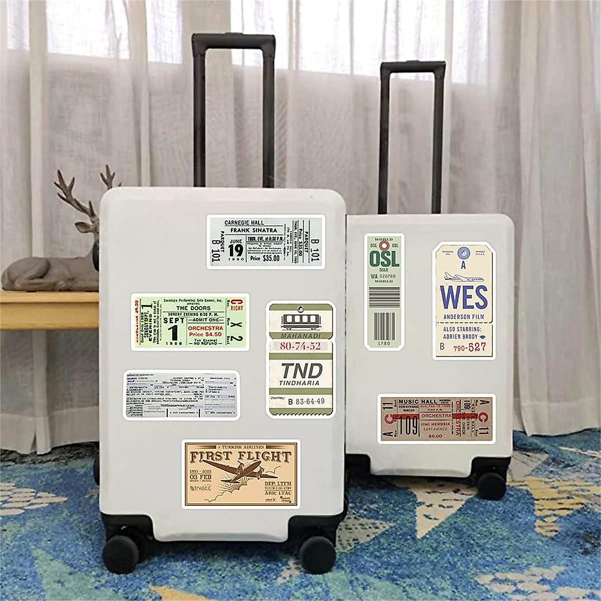 Kechup Vintage Boarding Pass Stickers - 40PCS Waterproof Retro Luggage & Laptop Stickers for Adults & Kids