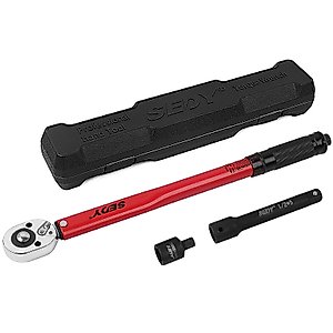 1/2-inch Drive Click Torque Wrench 1/2 Drive - Precision 10-150 ft.lb/13.6-203.5Nm Range, Ratcheting Head with Secure Locking Mechanism, Adapter & Extension