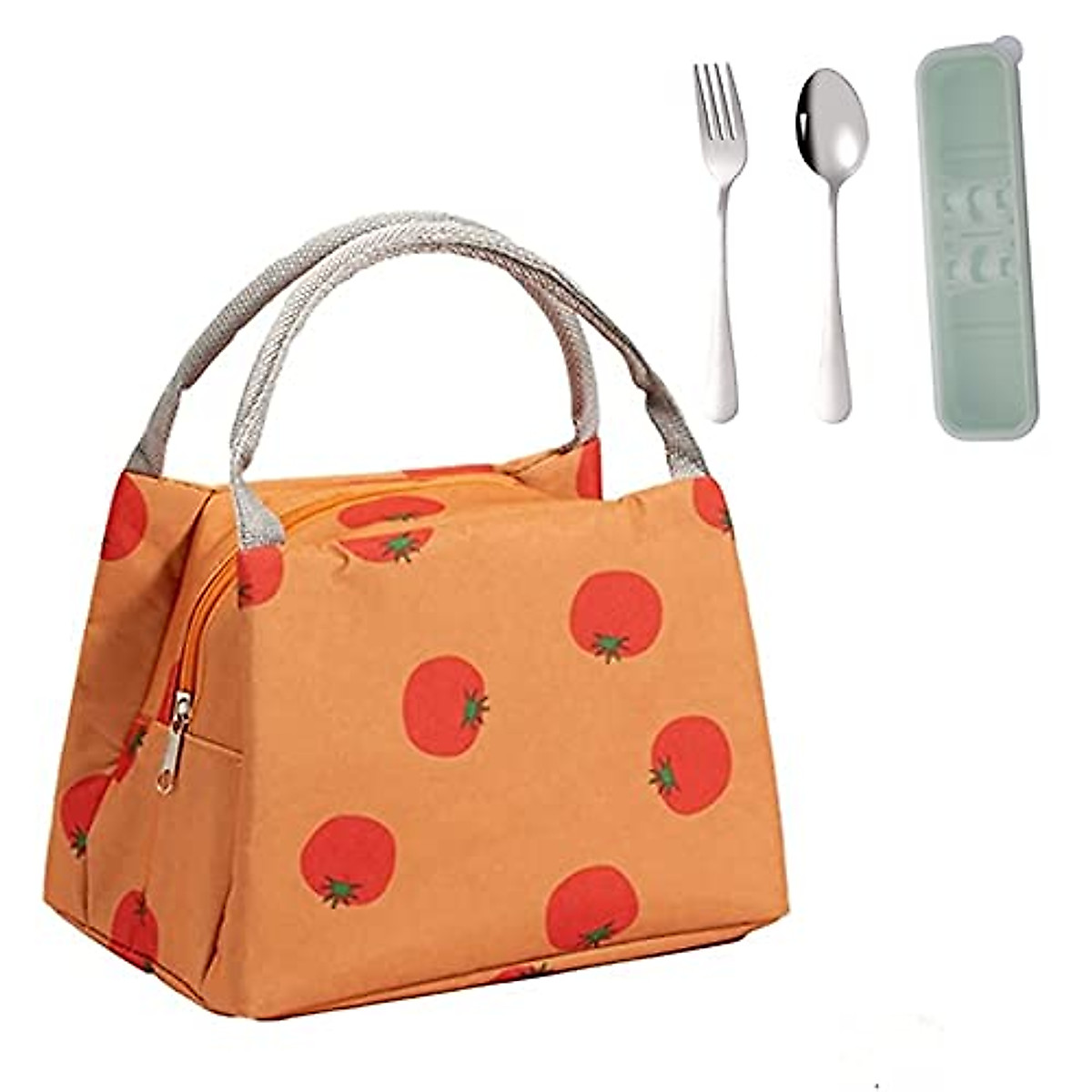 Markar Insulated Lunch Bag for Women and Men,,Reusable Meal Prep Lunch Box for Work,Adult Portable Tote Lunchbox with Comfortable Handle Belt,Orange
