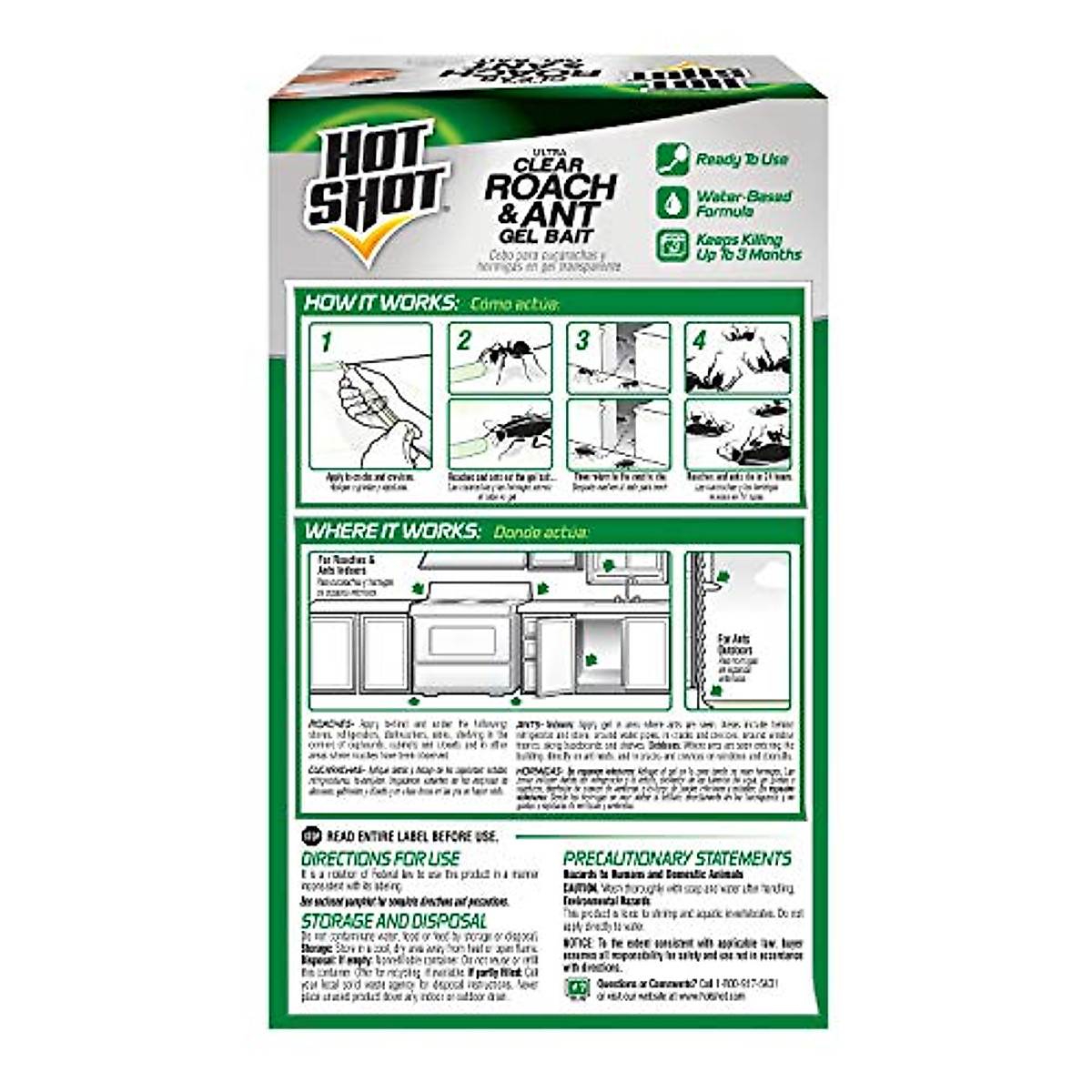 Hot Shot Ultra Clear Roach & Ant Gel Bait, 1-Count, 6-Pack, Plain
