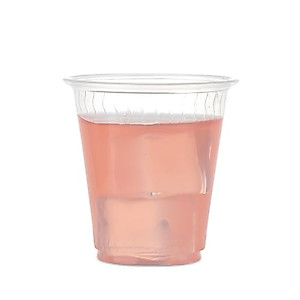 PARTY BARGAINS Clear Plastic Cups, 3 oz, 100 Pack Disposable Drinking Glasses, Juice, Iced Coffee, Cold Drinks, Soda, Water Cups
