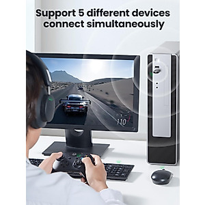 UGREEN USB Bluetooth Dongle for PC - 5.0 Adapter, Driver-Free for Windows 11/10/8.1, Compatible with Desktop, Laptop, Bluetooth Mouse/Keyboard, Headsets, Speakers