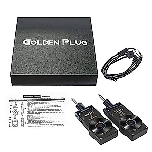 Vivlex Wireless Guitar System Guitar Transmitter Receiver Set 2.4GHz 6 Channels Wireless Audio System for Electric Guitar Bass Violin Keyboard, Built in Rechargeable Battery, 8 Hours Working Time