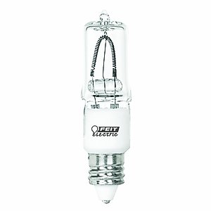 Feit Electric BPQ75/CL/MC/RP 75 Watt Special Use T4 E11 Mini Candelabra Base Halogen Light Bulb, 3000K Warm White, H x 0.5" D
