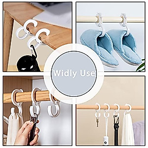 WWW 20 Packs Organizer for Closet - S Hooks- Plastic Hanging Hooks with Safety Adjustable Gear Purse Hangers for Closet which Saves Space Windproof Hook