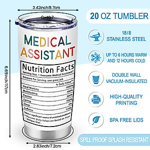Medical Assistant Gifts, MA Week Gifts, Medical Assistant Students Gift, Best Medical Assistant Stainless Steel tumbler 20oz, Birthday Christmas Gifts for Women Men