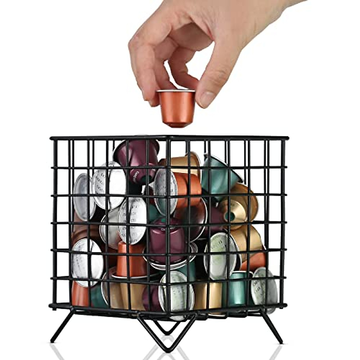 Coffee Pod Holder, Large Capacity K Cup Holder and Coffee Storage Coffee Pod Organizer for Coffee Station Organizer and Coffee Pod Storage K Cup Holders for Counter Coffee Bar (Matte black)