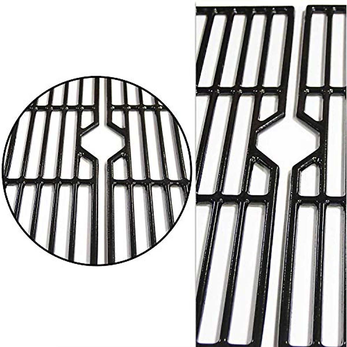 Hongso Grill Parts Replacement for Nexgrill Evolution 720-0864M 2 Burner Grill, 16 15/16" Cast Iron Grill Grates Heat Plates Burner Tubes Included