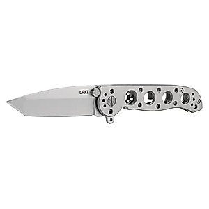 CRKT M16-02SS EDC Folding Pocket Knife: Sandvik Steel 4-Position Pocket Clip Bead Blast Blade/Stainless Steel Handle/M16-02SS