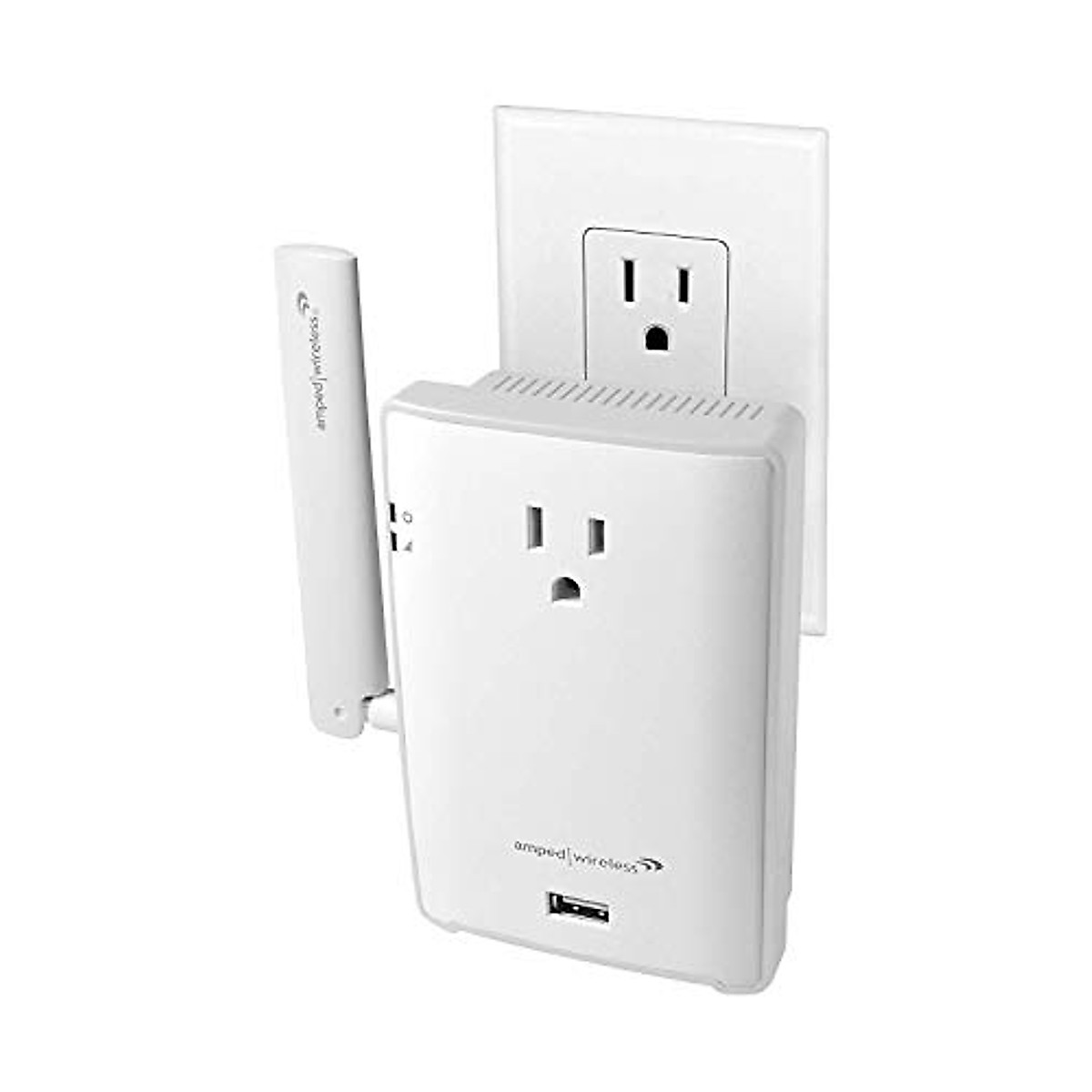 Amped Wireless High Power Plug-in AC1200 Wi-Fi Range Extender with Pass Thru Outlet & USB Charging (REC22P)