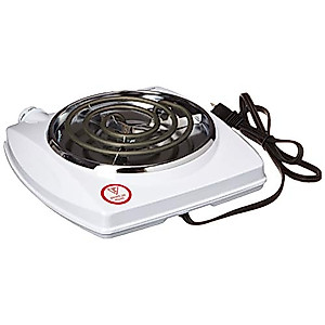 Brentwood TS-322 1000w Single Electric Burner, White