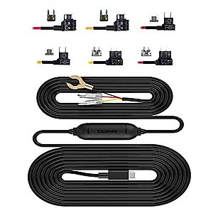 DDPAI Dash Cam Hardwire Kit, Compatible for Mola N3 Pro/ Z50 Dash Cam/Mini 5 Dash Cam/ Z40 Dash Cam Hard Wire Kit Fuse for Dashcam in Type-C Port, Plozoe 12V-24V to 5V Car Dash Camera Charger