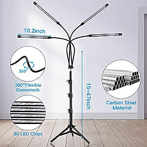 Grow Lights for Indoor Plant Growing Lamp,GooingTop Free Standing Plant Lamp with Red Blue LED for Small Mini Succulent Seedling Growth,Mixed Color Spectrum with Timer 3 9 12Hrs