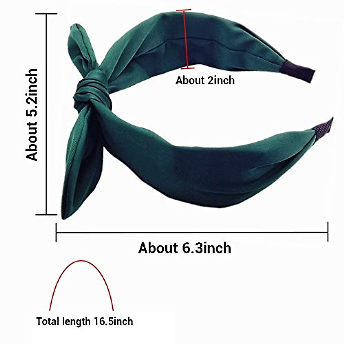 hodooly 1Pcs Knotted Headbands for Women,Turban Headband Wide Headbands Bowknot Hair Band for Women (Green)