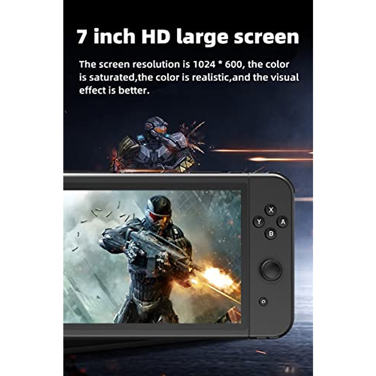 CZT 7-inch Quad-core Game Console Precise Dual Joystick Supports Multiple emulators Built-in 9000 Games Search/Favorites/Save HDMI Output mp3/mp4 Free Protection case