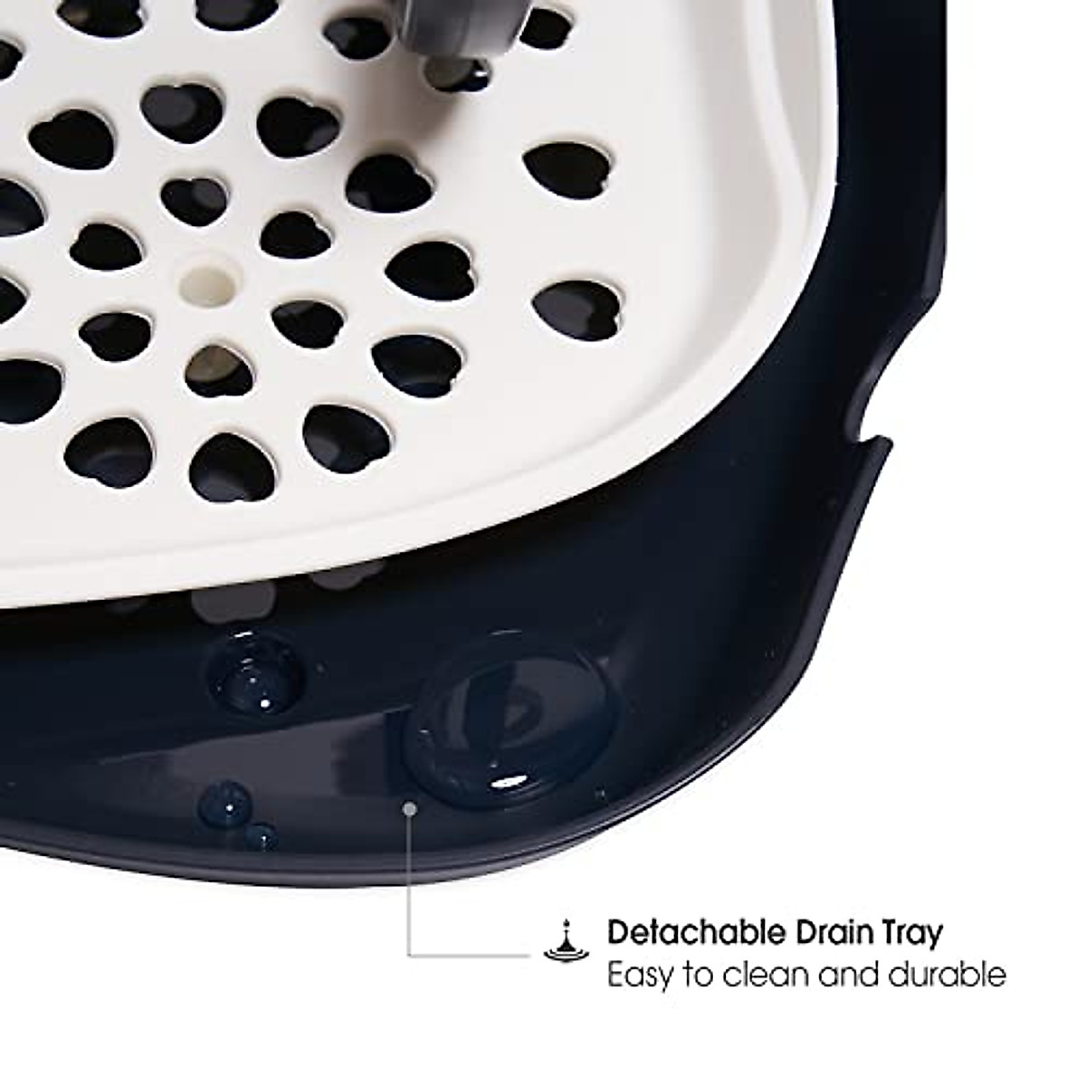 MOTHER-K Baby Bottle Drying Rack with Tray, Adjustable Holder for Bottles, Pacifier, Pump Parts and Accessories (Navy)