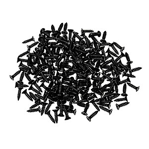 Xiaoyztan 200 Pcs M3x10mm Flat Head Cross Drive Pointed Wood Screws Black Oxide Coated Carbon Steel Self-Drilling Screws
