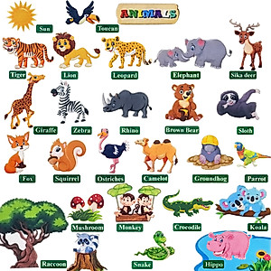 Craftstory Animals Felt Board Stories for Toddlers, Felt Animals Figures Toys Arts and Crafts Sensory Gifts for Classroom Storytelling School Daycare Supplies (Jungle)