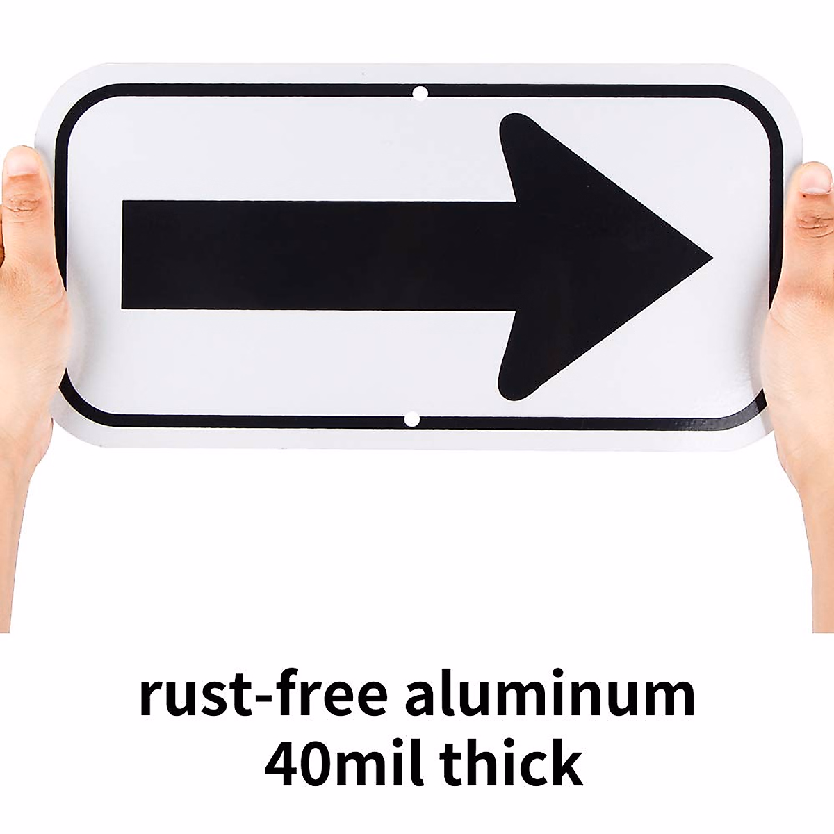2-Pack Arrow Sign,for Indoor or Outdoor Use，12"x 6" .04" Aluminum Reflective Sign Rust Free Aluminum-UV Protected and Weatherproof
