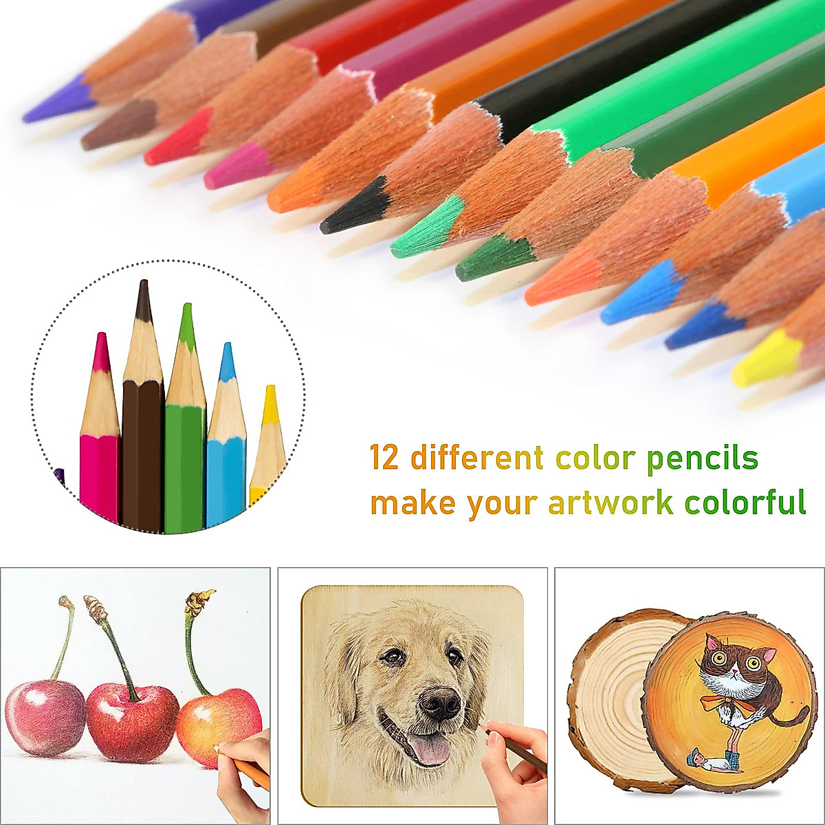 116pcs Wood Burning Kit, Professional Wood Burning Tool with Soldering, DIY Creative Tools Adjustable Temperature 220~480℃ Wood Burner Soldering Pen for Embossing/Carving/Soldering & Pyrography