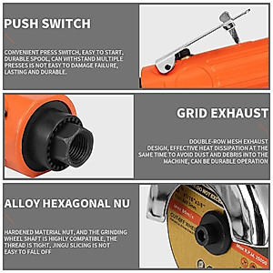 Air Cut Off Tool with 5Pcs 3-inch Die Grinder Cut-Off Wheels, Pneumatic Metal Sheet Cutting Tool, Heavy Duty Air Cutter Cut off Tool