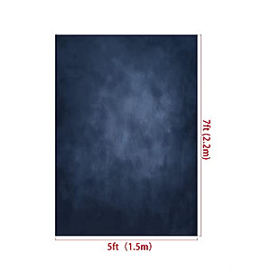 Kate 5x7ft Dark Blue Abstract Backdrops Microfiber Dark Blue Portrait Background for Photoshoot, for Photography, for Birthday