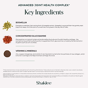 Shaklee - Advanced Joint Health Complex - Concentrated Glucosamine and Fast-Acting Boswellia Extract to Improve Joint Comfort - with Zinc, Copper, Manganese, and Vitamin C - 60 Caplets